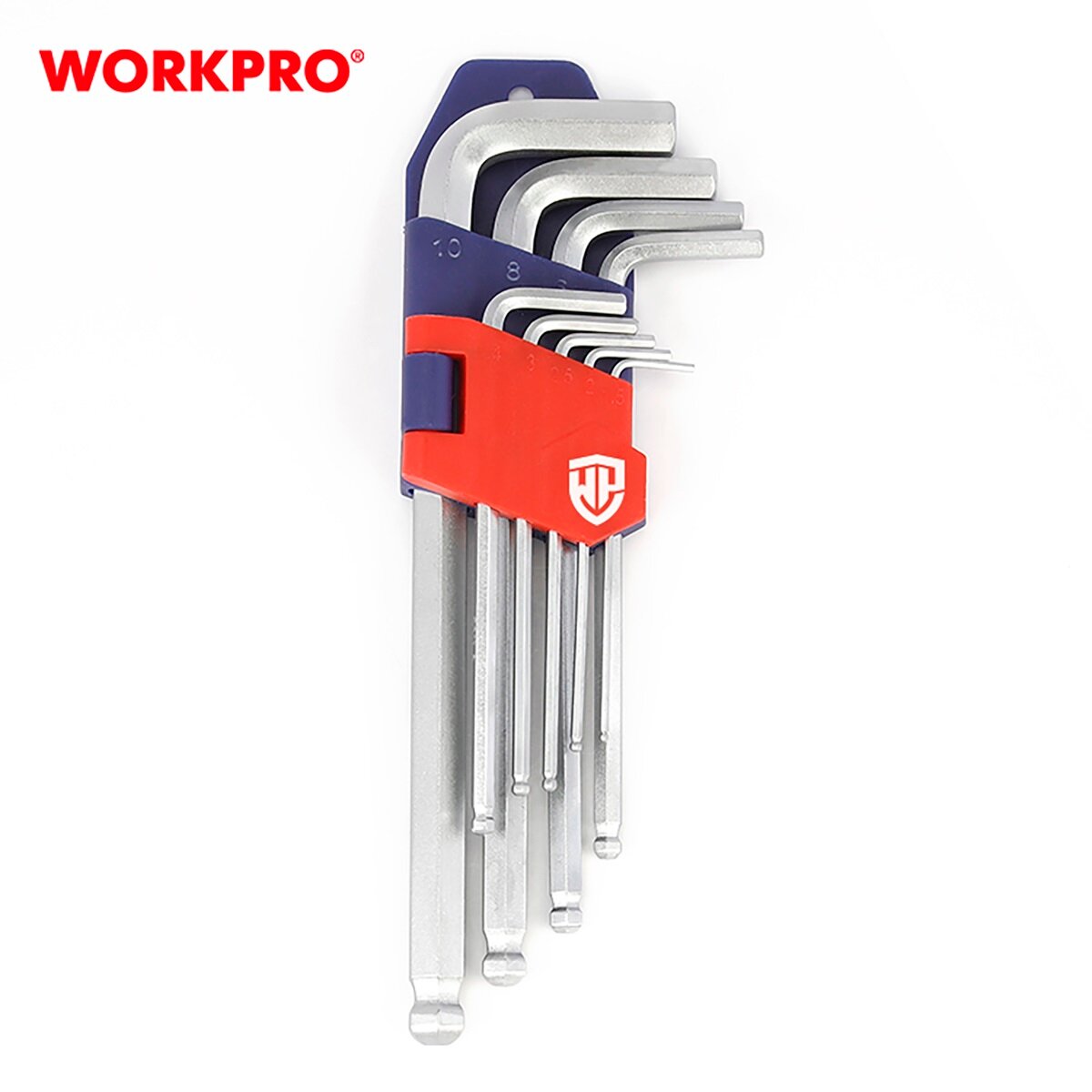 Ключи шестигранные HEX Workpro, с шаром, 1,5 - 10, 9 шт