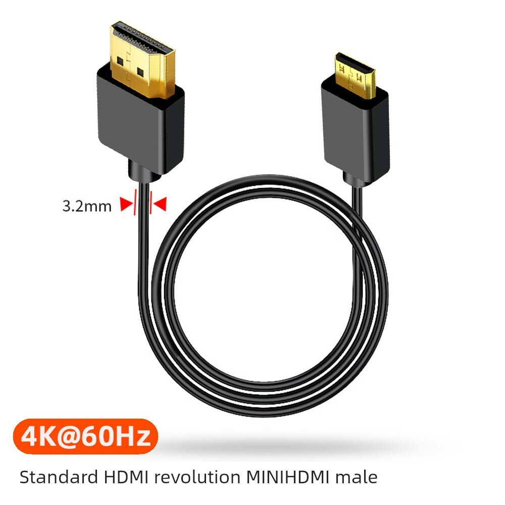 Кабель HDMI 2.0 Type A to Mini HDMI 1 метр, 4K@60 Гц, для подключения ТВ и ПК