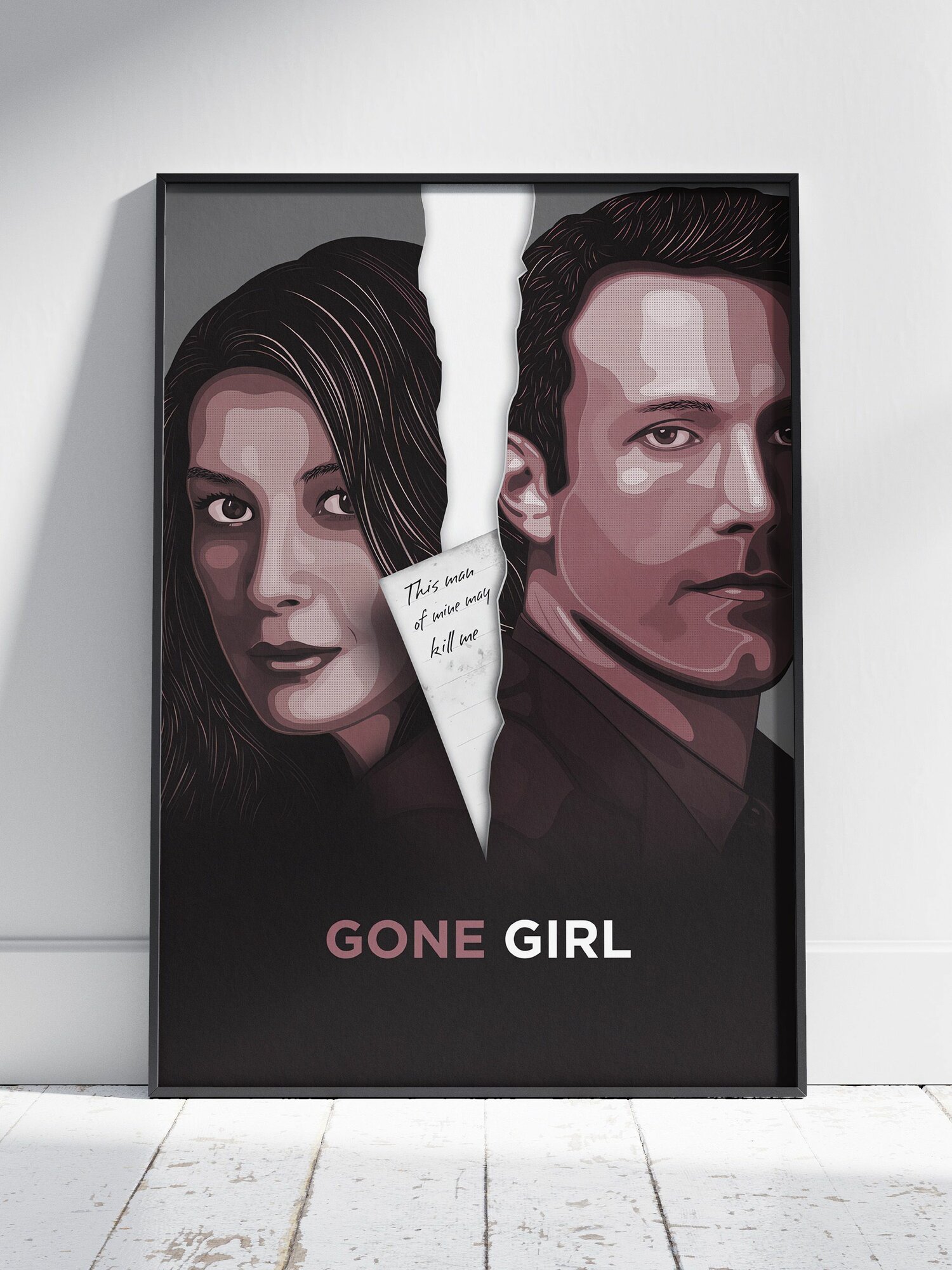 Плакат на стену для интерьера Исчезнувшая (Gone Girl - Эми и Ник 7) - Постер по фильму кино формата А4 (21x30 см)