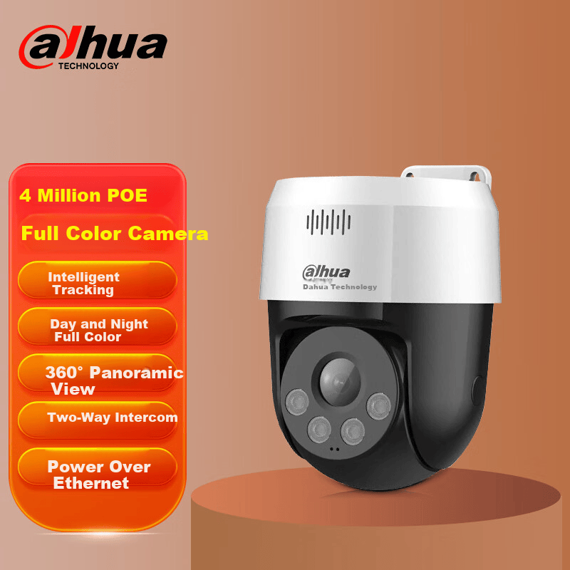 Dahua 4МП наружная POE сетевая камера IP66 водонепроницаемая полноцветная ночная видимость купольная камера DH-2H3400