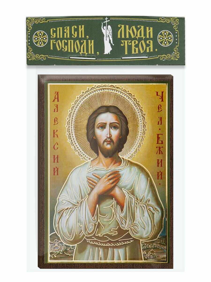 Икона Святой преподобный Алексий, человек Божий 6х9см
