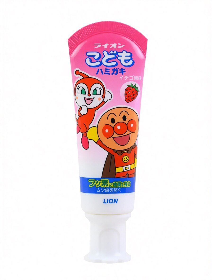 Зубная паста Lion Japan для детей с клубничным вкусом и фтором, 40 гр