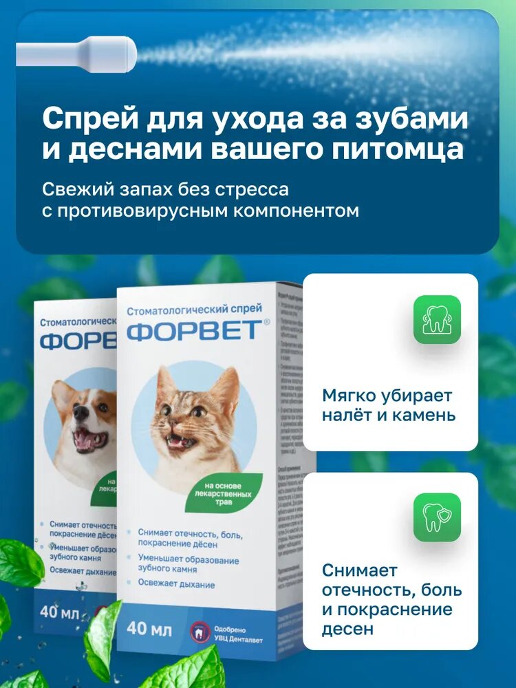 Спрей стоматологический, для полости рта собак и кошек Форвет
