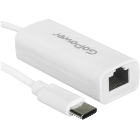 Адаптер Gopower TYPE-C(M)/RJ-45(F) White (00-00029633)