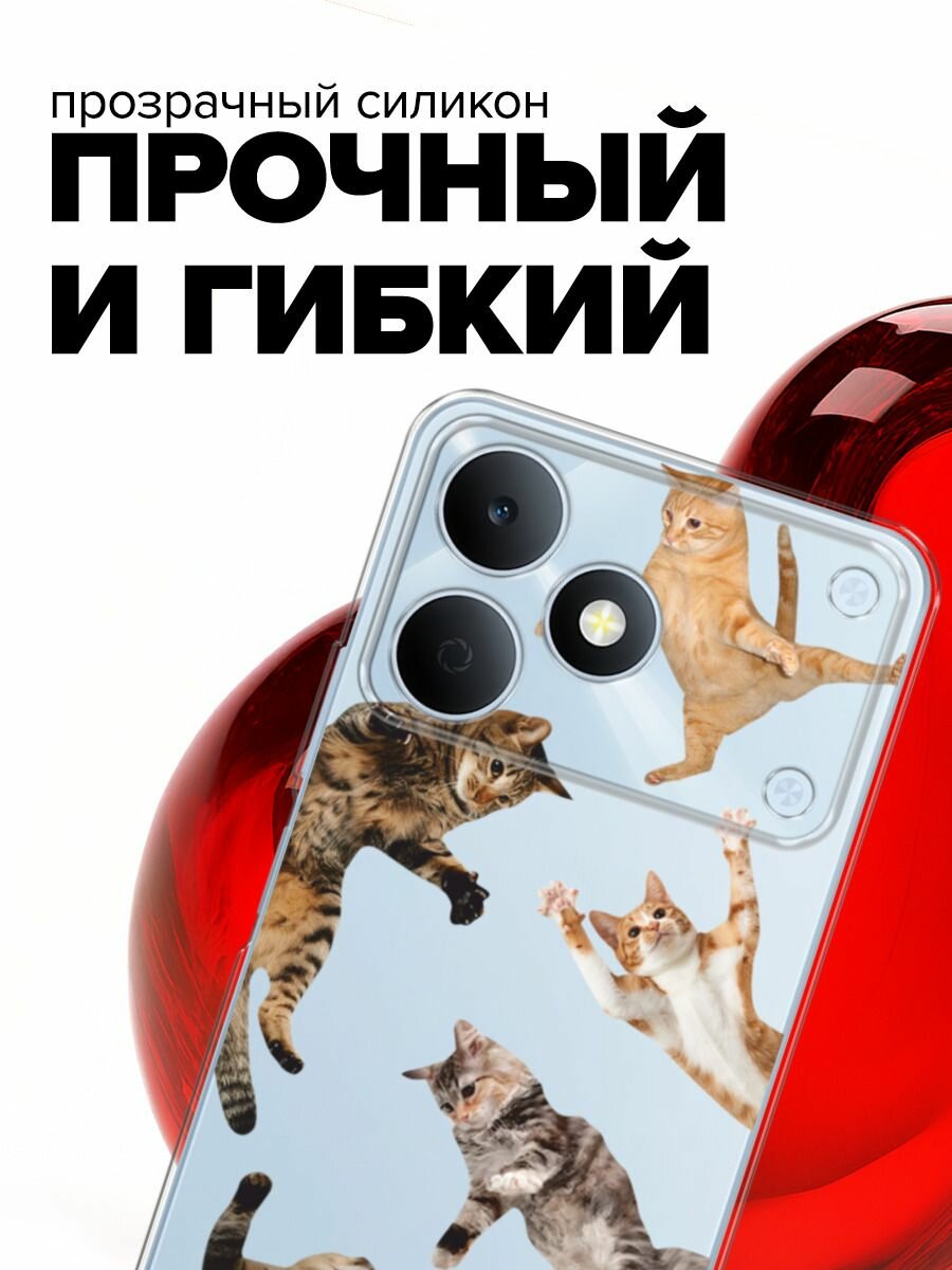 Чехол на Realme Note 80 / Реалми Нот 80 с принтом Смешные коты — фото 1