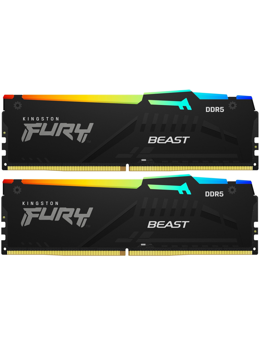 Память DDR5 2x32GB 5200MHz Kingston KF552C40BBAK2-64 Fury Beast RGB RTL Gaming PC5-41600 CL40 DIMM 288-pin 1.25В kit single rank с радиатором RTL