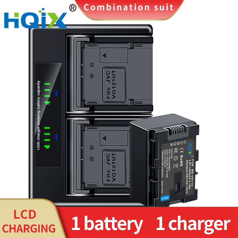 HQIX для JVC GZ-MS110 MS210 MS230 MS250 MG750 MG980 GZ-HM545 HM500 HM30 HM330 HM300 камера BN-VG114 Двойное зарядное устройство Аккумулятор