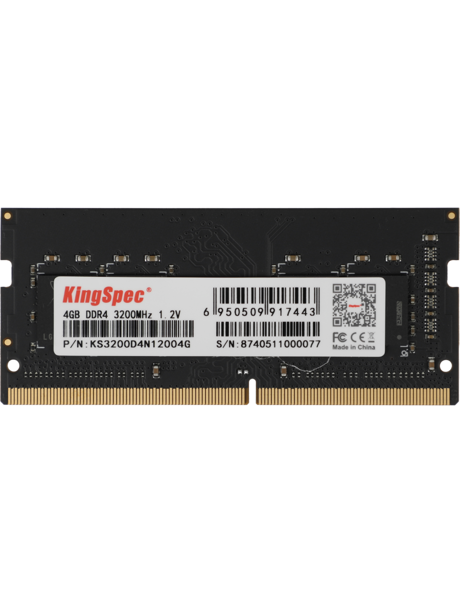 Память DDR4 4GB 3200MHz Kingspec KS3200D4N12004G RTL PC4-25600 CL22 SO-DIMM 288-pin 1.2В single rank RTL