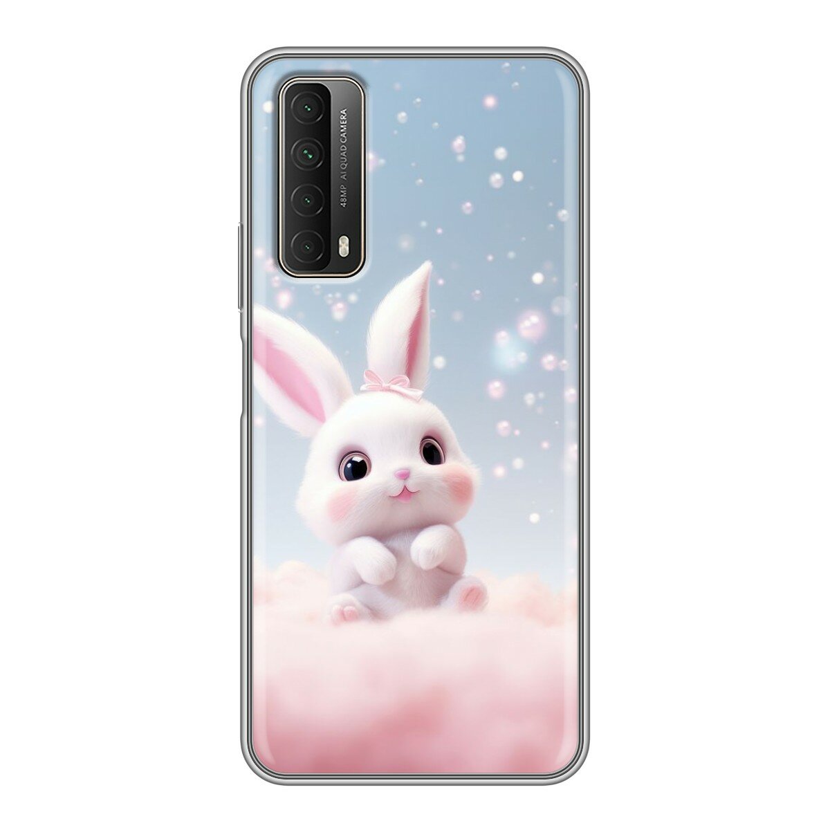 Чехол для Huawei P Smart (2021) с принтом для девочек с зайчиком (Хуавей П Смарт 2021)