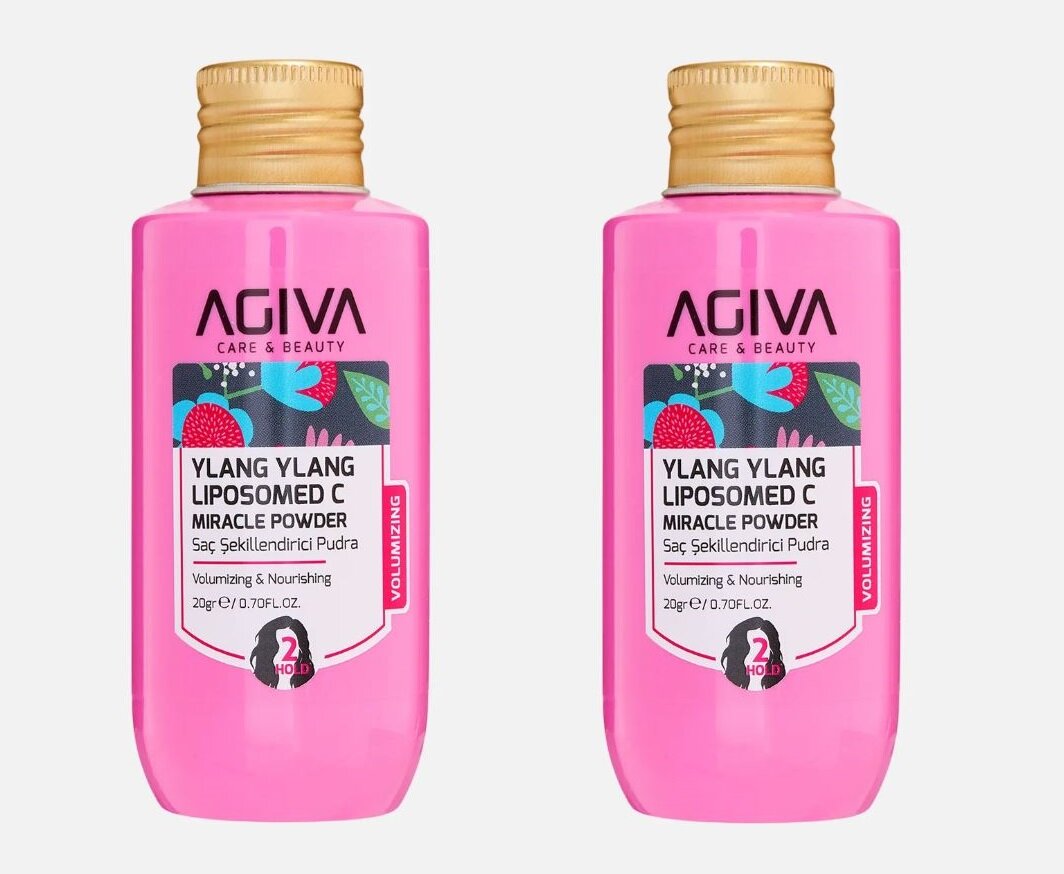 Пудра AGİVA для объема волос Ylang Ylang Lıpozom C Pro Care, 20 гр - 2 штуки