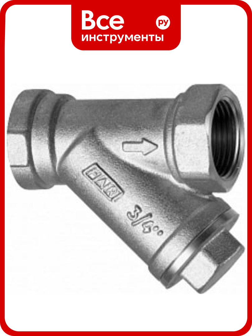 Грязевик FAR 3/4" ВР-ВР, 300 C мкм, хромириованный FA 2390 34300C, профессиональный латунный фильтр с наружной резьбой
