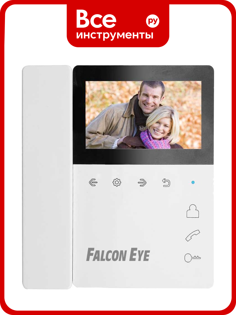 Монитор цветного видеодомофона с трубкой на магните Falcon Eye Lira 00-00189412, сенсорное управление, ABS корпус