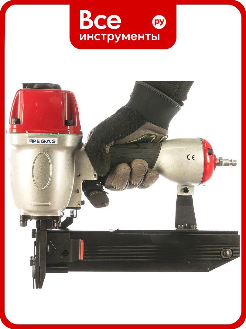 Скобозабивной пистолет Pegas pneumatic 851, 25-50мм 1026, 50 мм, резиновая, защищенная