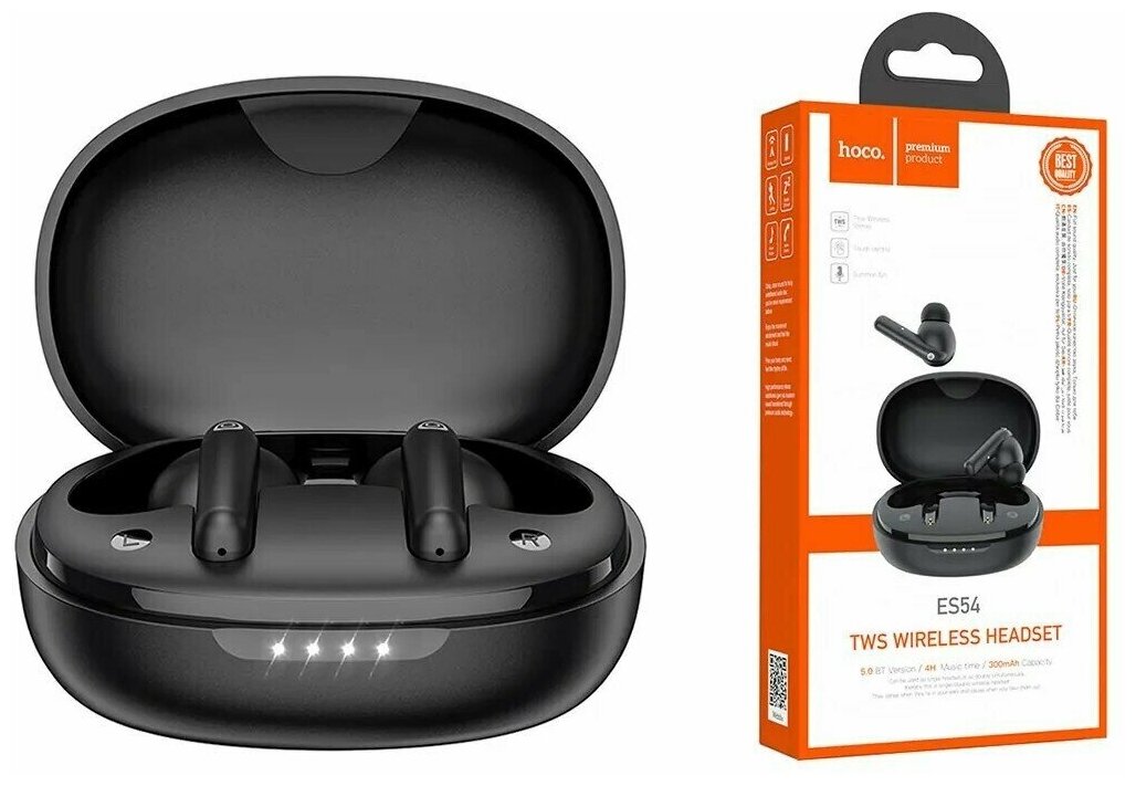 Беспроводные наушники Bluetooth Hoco ES54 (TWS, вакуумные), Черный