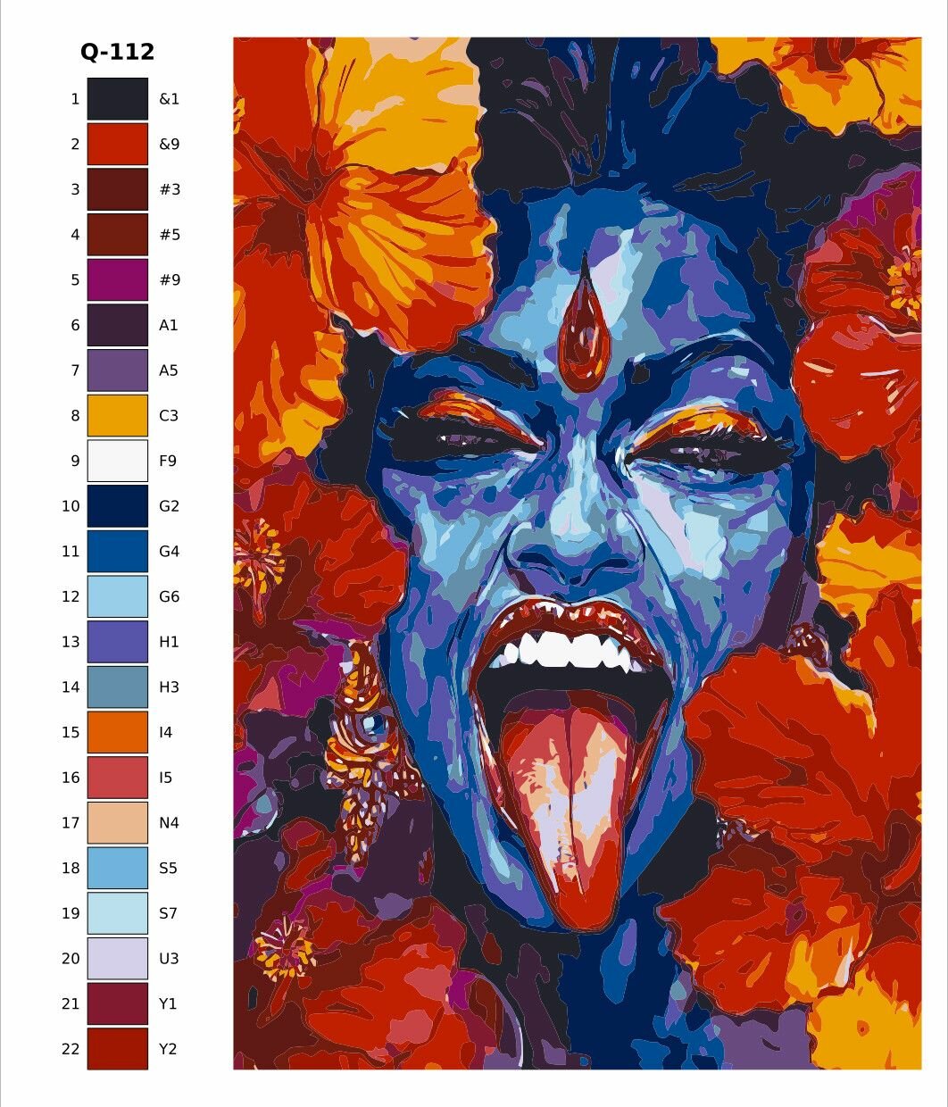 Картина по номерам Q112 "Лицо девушки" 40x60