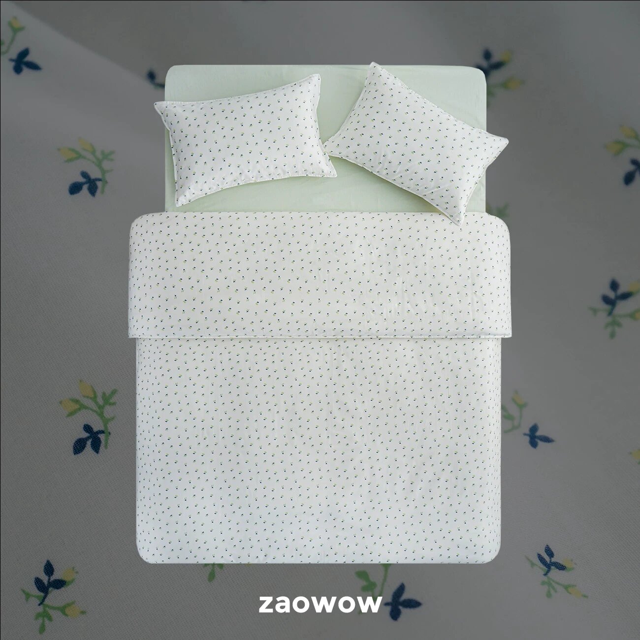 Zaowow【Freesia】Комплект постельного белья из четырех предметов: простыня и пододеяльник из чистого хлопка, гребенного