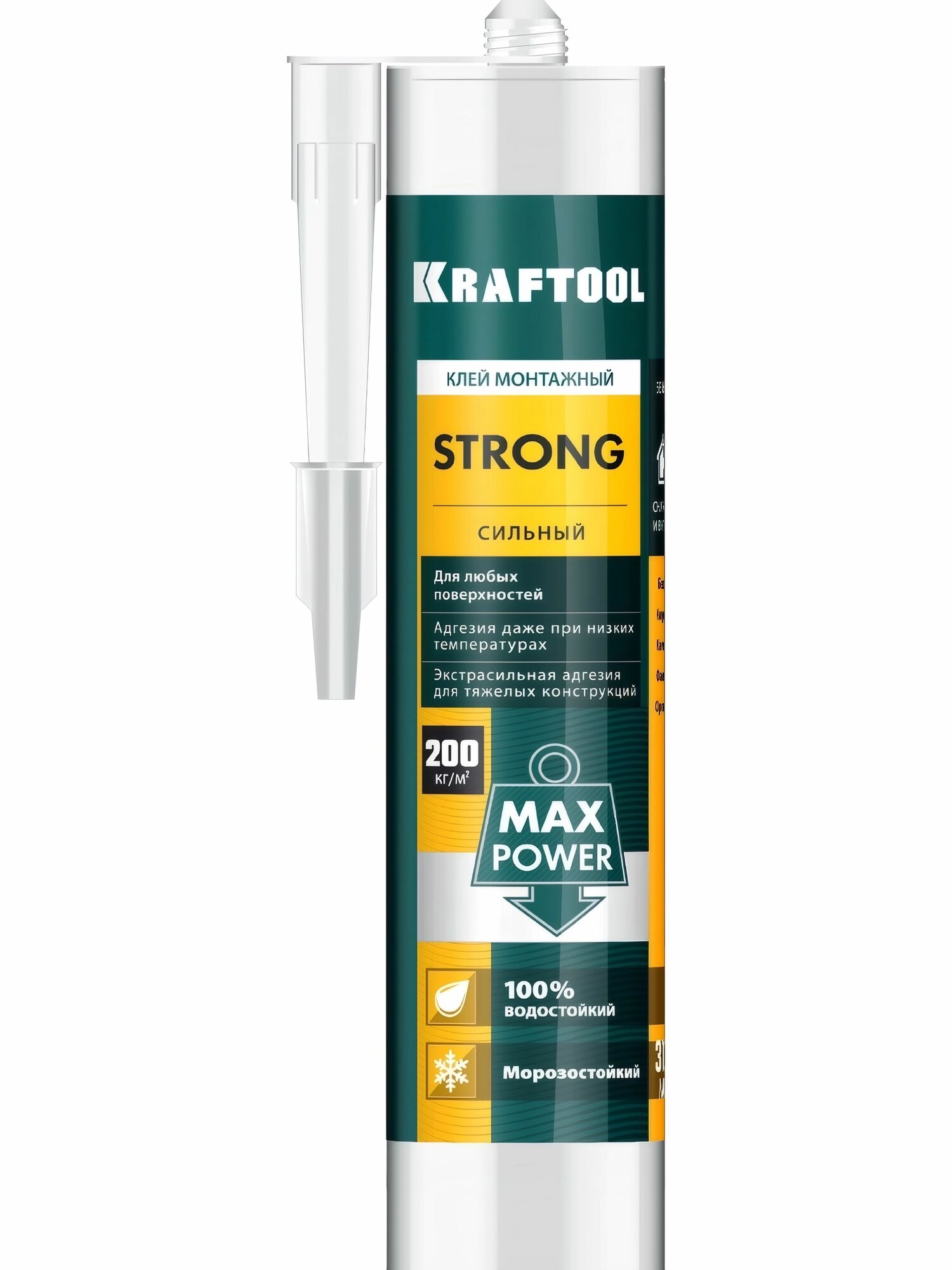 Монтажный клей KRAFTOOL STRONG суперсильный (41343) 310 мл белый - 12 шт