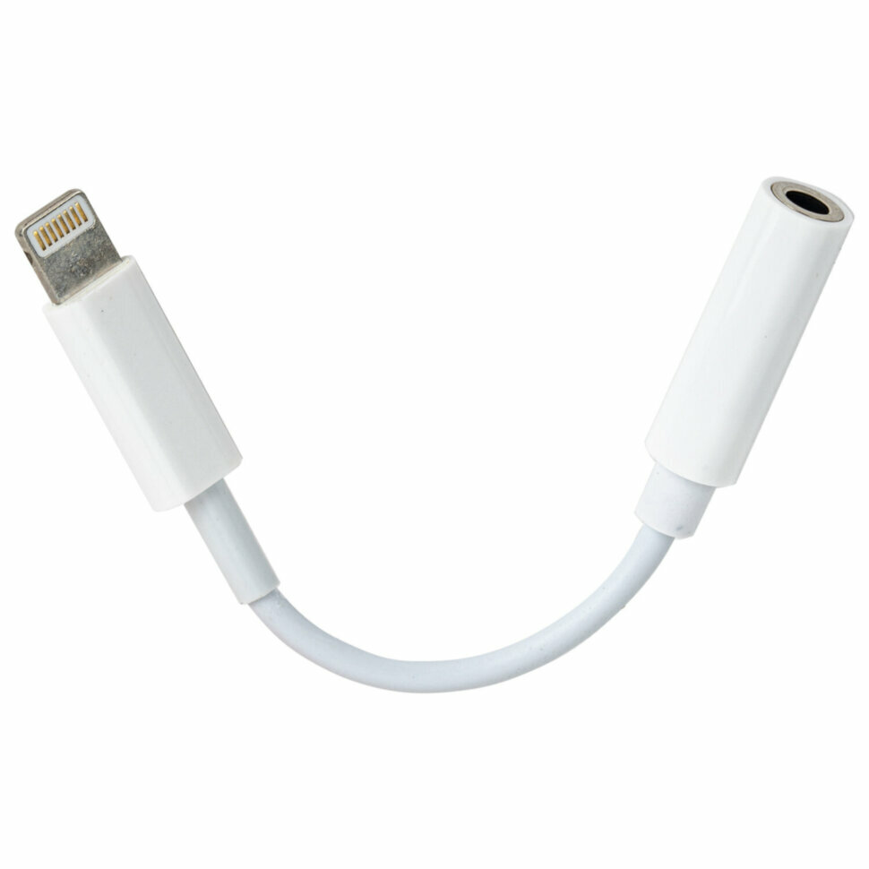 Переходник для наушников с iPhone LIGHTNING на AUX (MINI JACK 3.5 мм), SONNEN, 0,1 м, белый, 513565, 513565