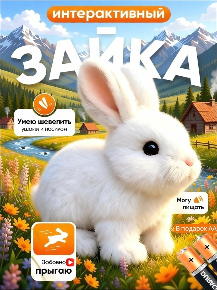 Интерактивная игрушка Зайчик, прыгающий кролик, в подарочной упаковке, детская мягкая игрушка на день рождения,