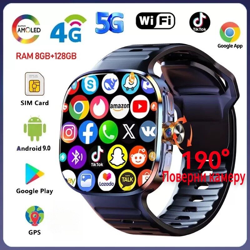 Умные часы CCIT M99, с SIM-картой, AMOLED 2,4 дюйма, IP67, GPS, NFC, функция поиска смартфона