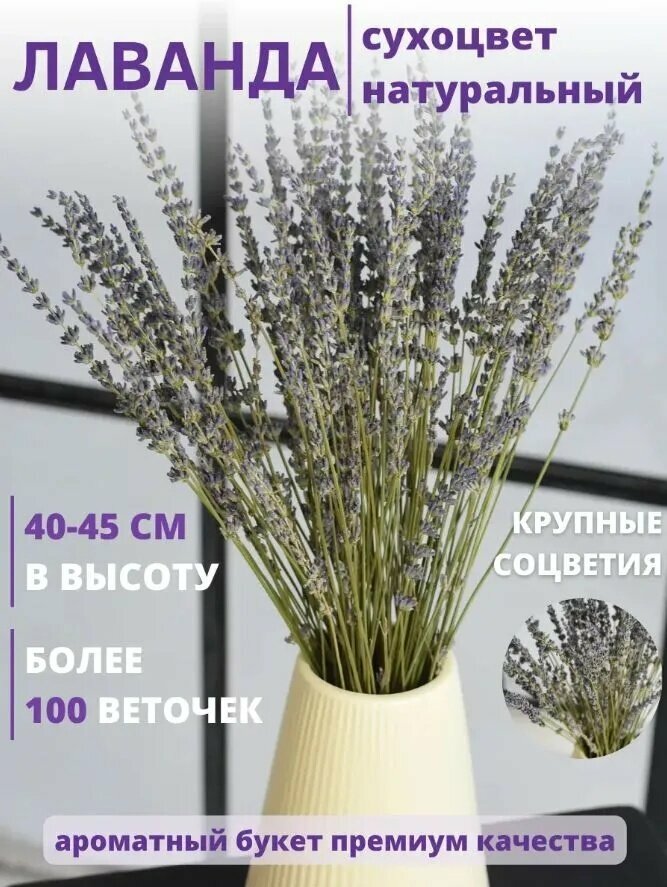 Сухоцветы, 45 см, 118 гр, 100 шт