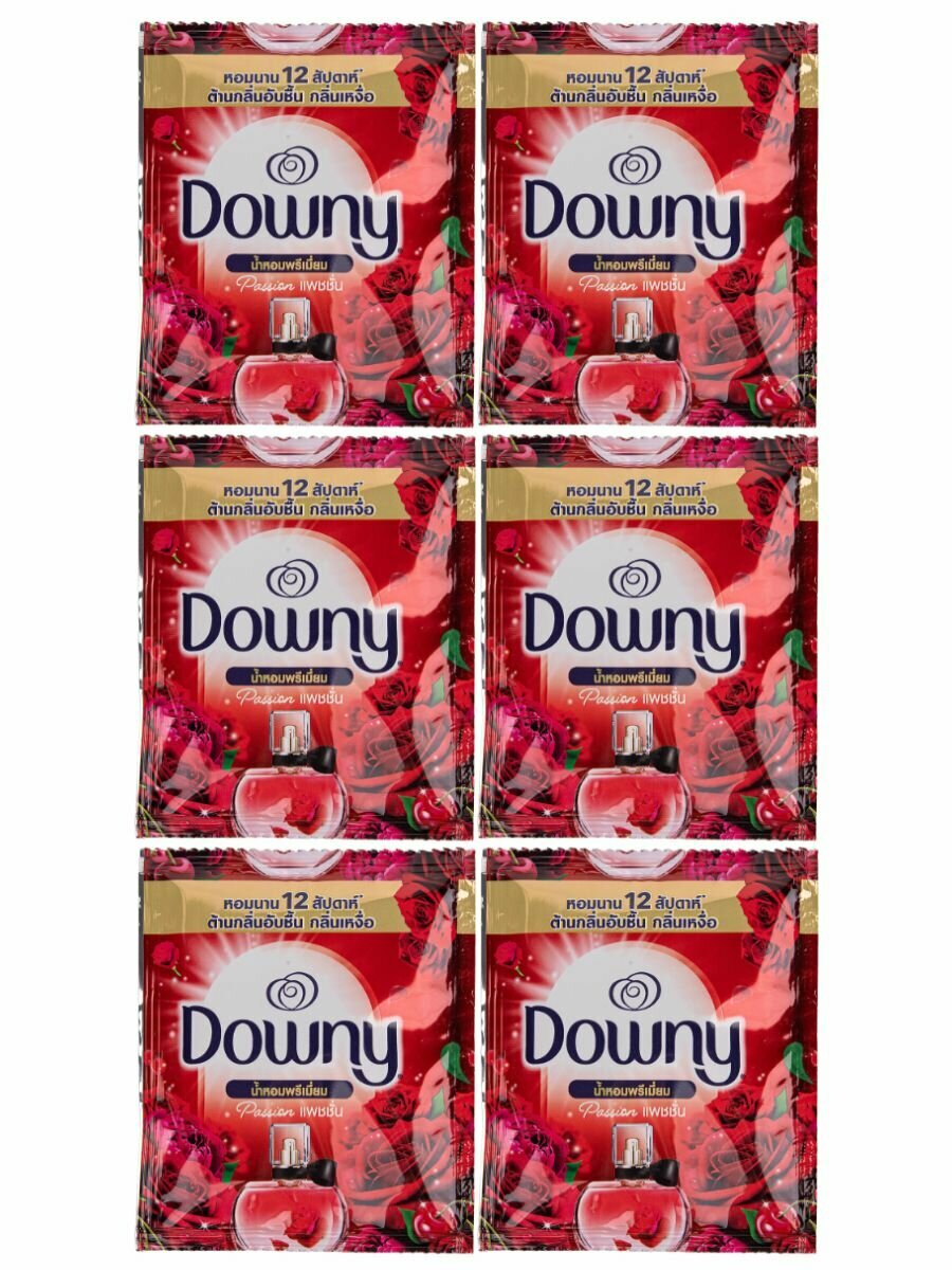 Downy Тайский парфюмированный кондиционер для белья с ароматом Страсть (Passion), набор 6 шт по 23 мл
