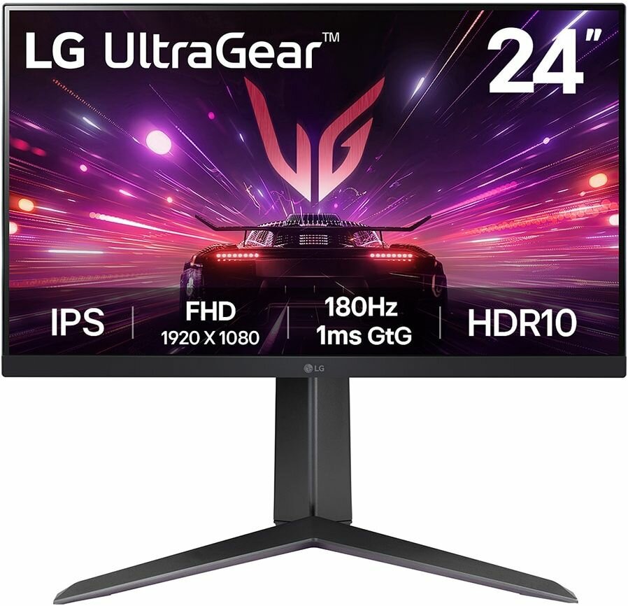 Монитор 23.8" LG UltraWide 24GS65F-B, 1920х1080, 180 Гц, IPS, черный (24gs65f-b. aruz)