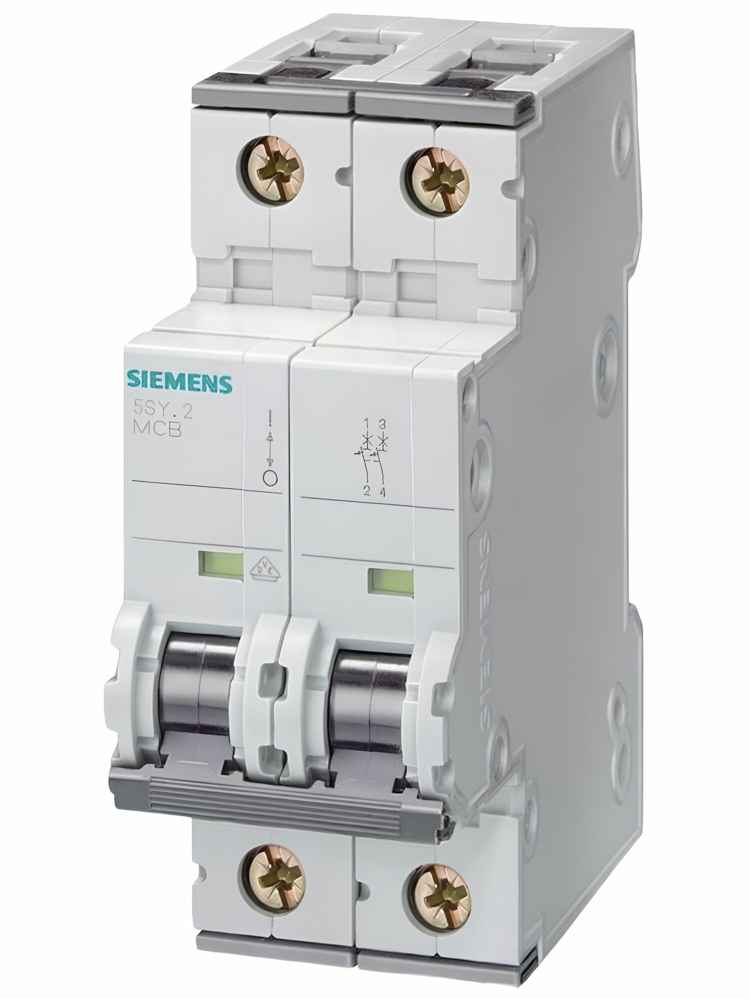 5SY5215-7 Siemens, C 1,6А, 2п, 10кА, 400/440V, Выключатель автоматический модульный.