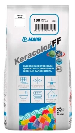 Mapei Затирочная смесь Keracolor FF № 100 (white), мешок 2 кг