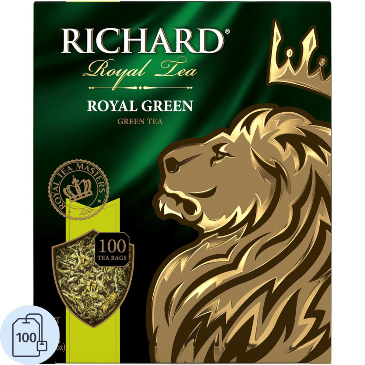 Чай Richard Royal Green зеленый 100 пакетиков, 6шт.