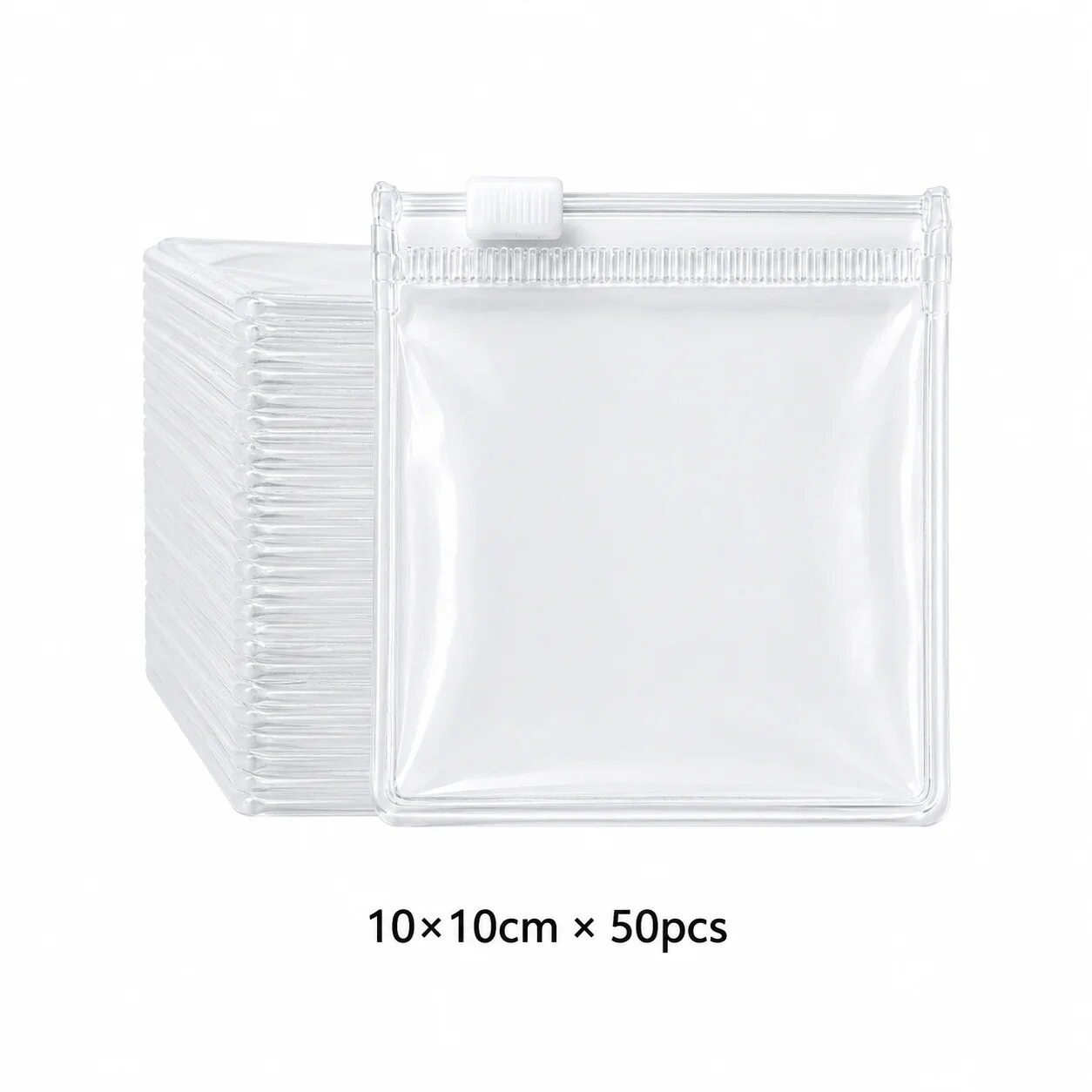 Прозрачные пакеты ПВХ на молнии для хранения 50/100 шт 10x10cm-50pcs