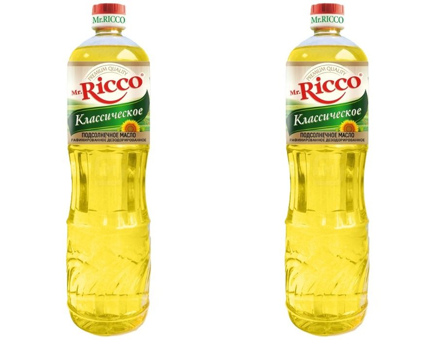 Mr.Ricco масло подсолнечное рафинированное дезодорированное, 1 л, 2 шт