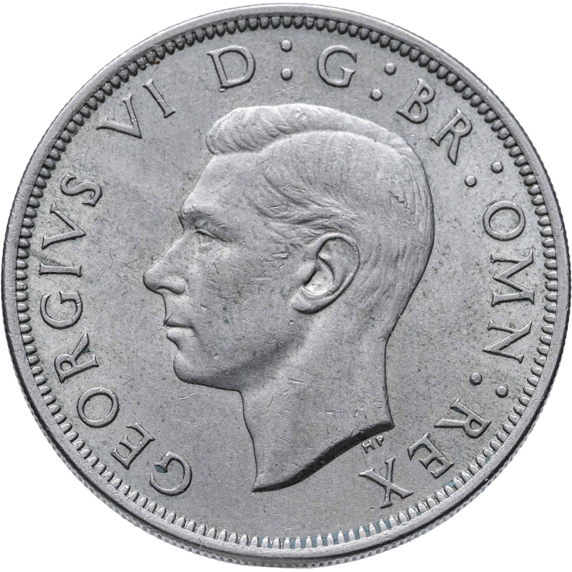 Великобритания 1/2 кроны crown 1948, Мельхиор медь-никель, в сохранности XF