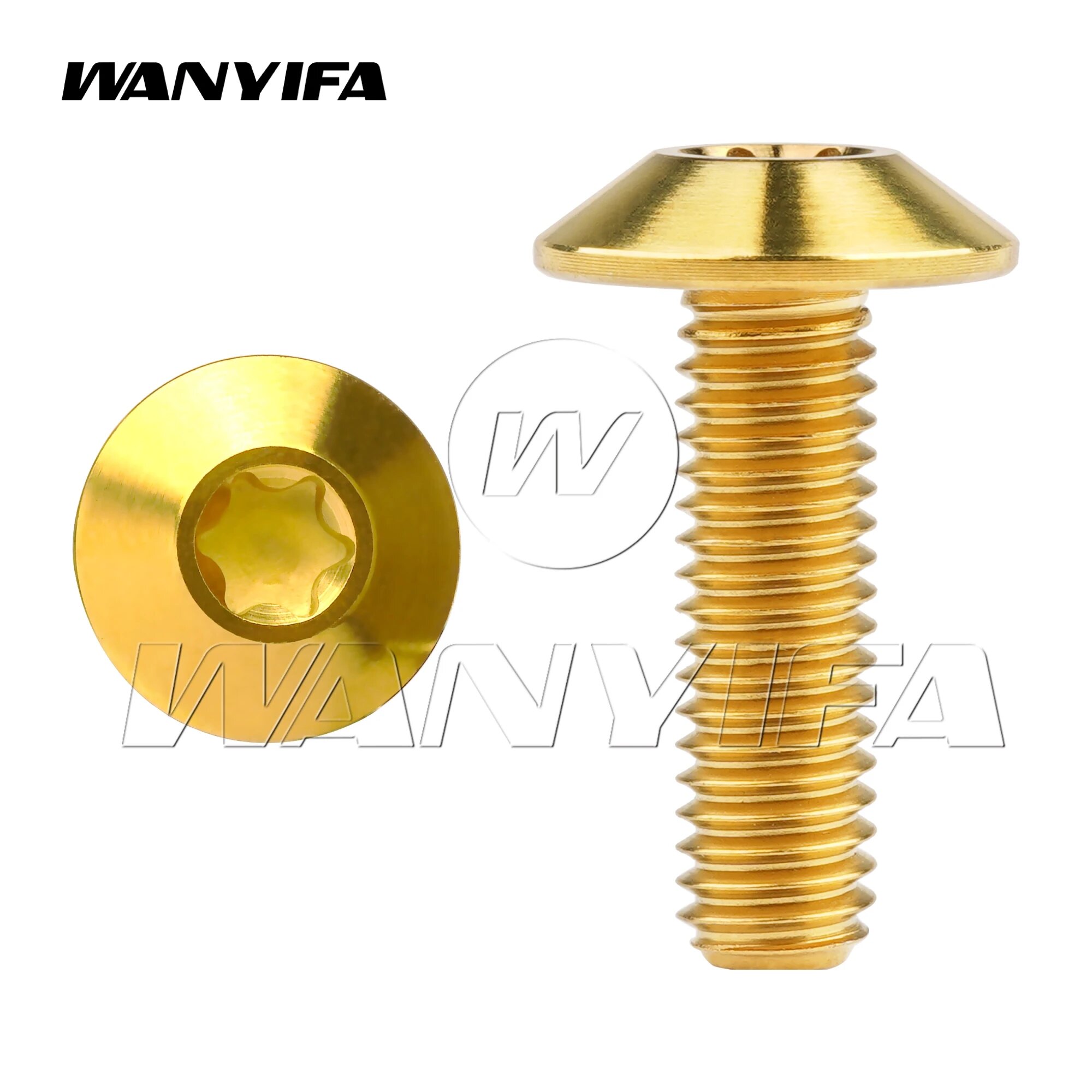 Wanyifa титановые болты M4/M5/M6x10 для дисковых тормозов Желтый, Gold, M5x12mm