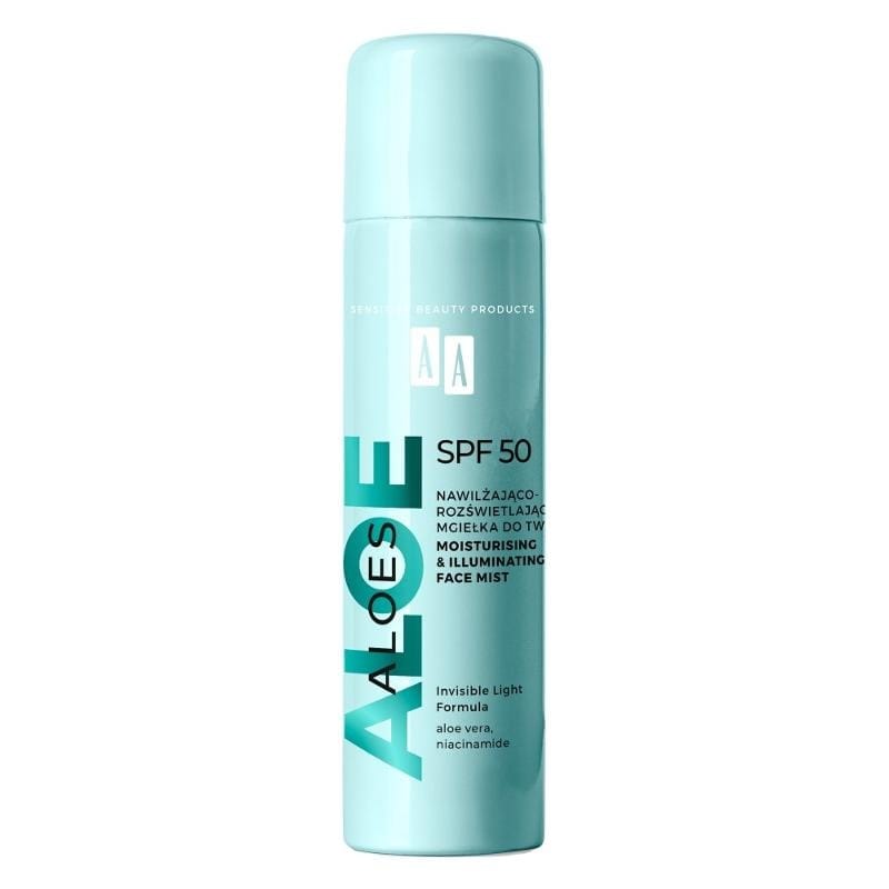 Спрей солнцезащитный AA Алоэ увлажняюще-сияющий для лица, SPF50, 100 мл