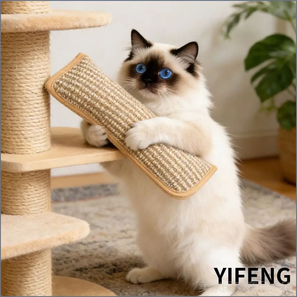 Кошачий игрушечный подушечный валик с кошачьей мятой из джута, размер S, 2 шт.