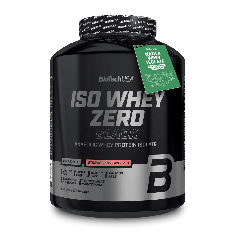 Сывороточный протеин изолят BiotechUSA Iso Whey Zero Black 2270 г клубника