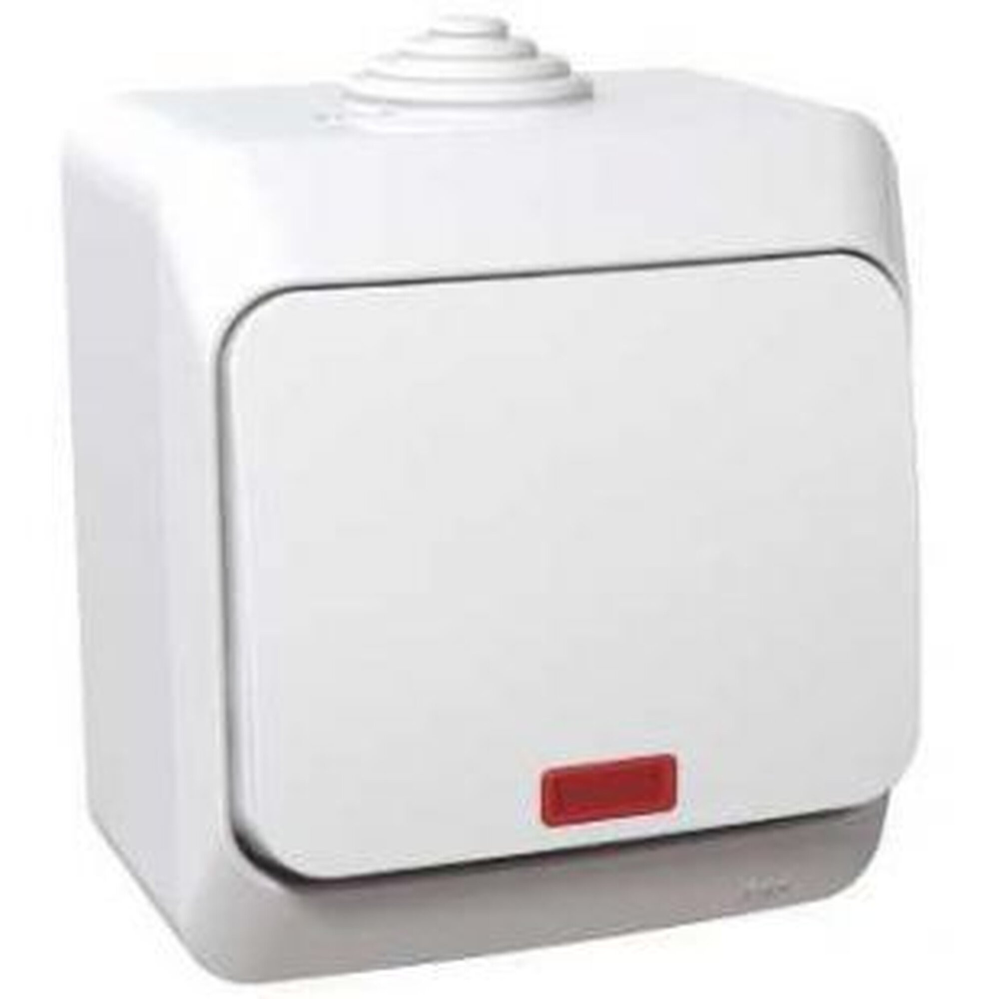 Выключатель 1-клавишный с подсветкой IP44 наружный Этюд белый BA10-045B