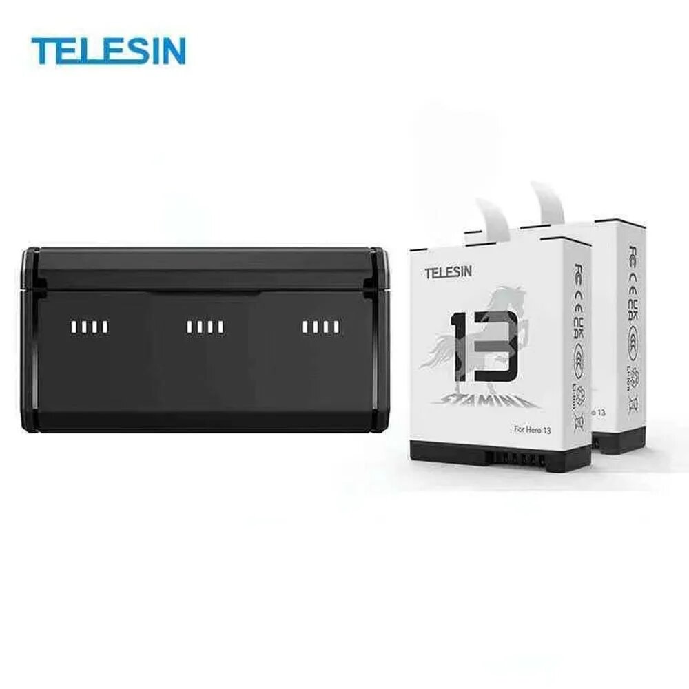 TELESIN Бокс для батареек, белый, черный