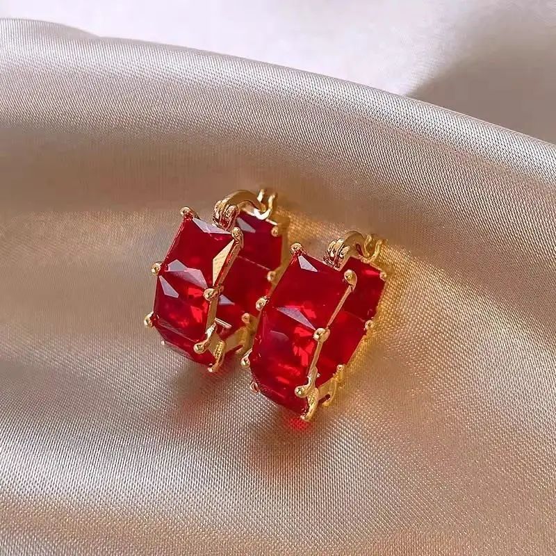 Серьги конго, красный