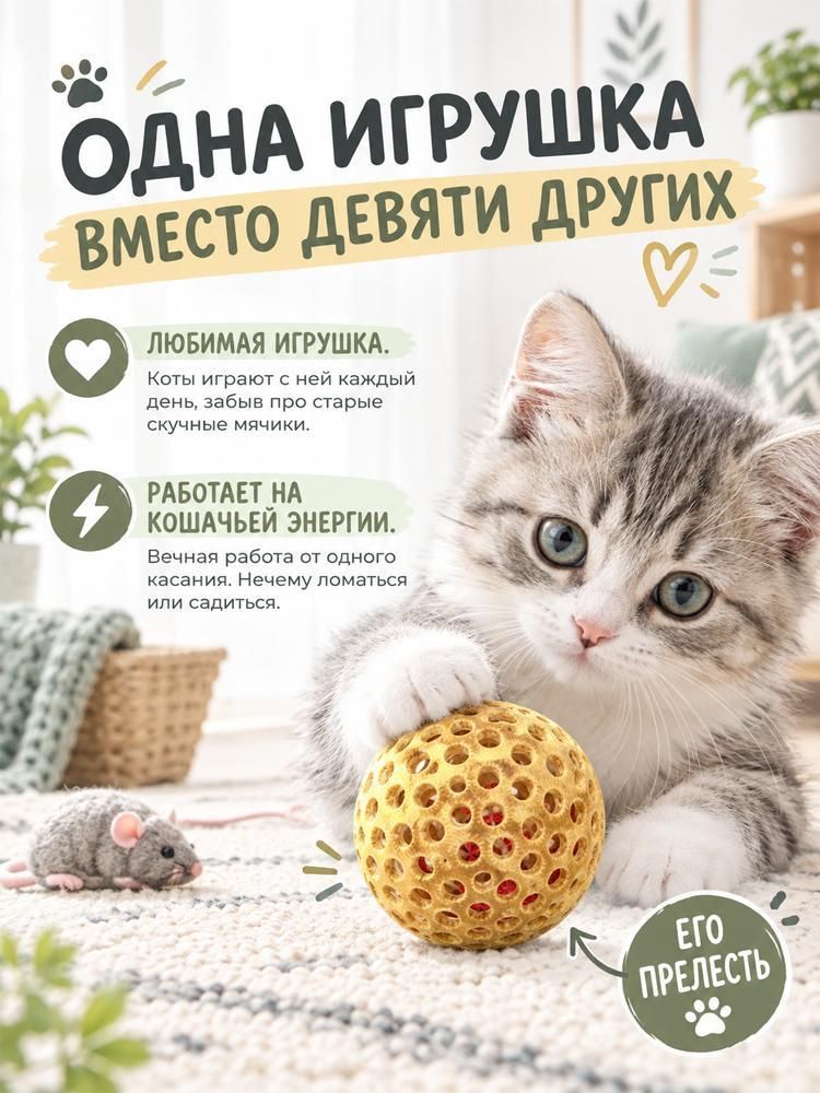 Игрушка для домашних животных в виде мячика с отверстием