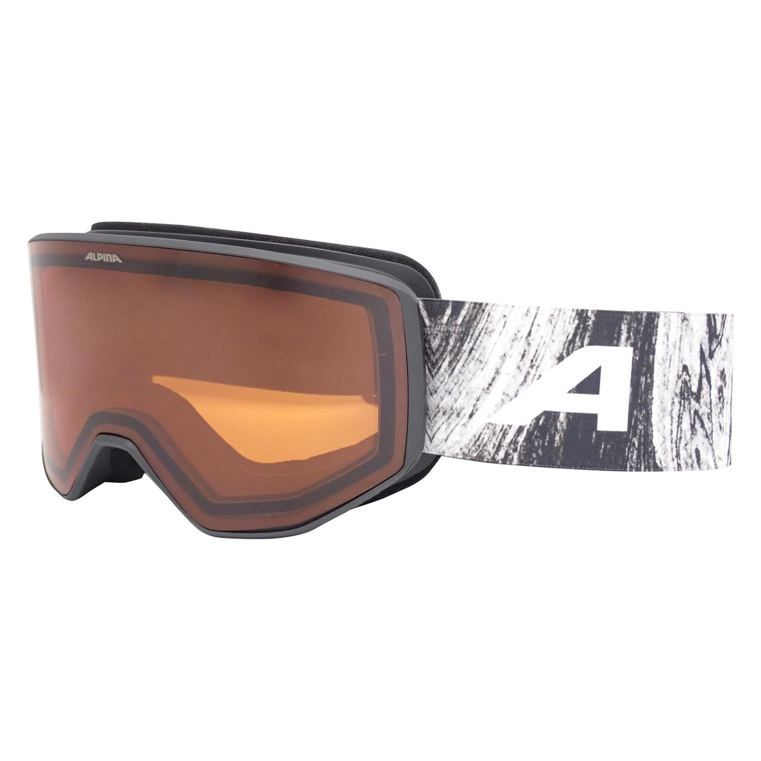 Маска горнолыжная ALPINA Venet Black-Glacier Matt/Orange S2 (US: M-L)