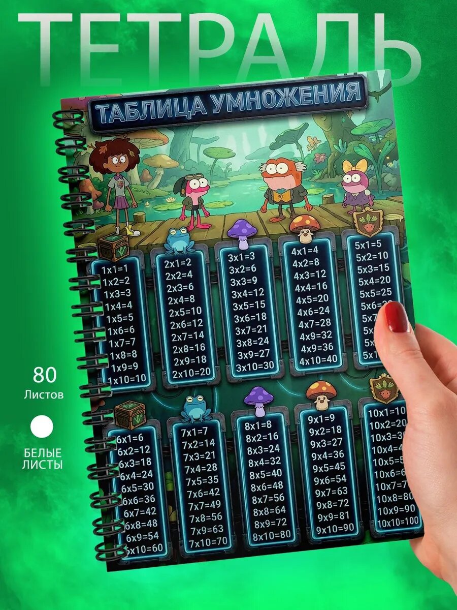 Тетрадь А5- Таблица умножения - Амфибия - Amphibia