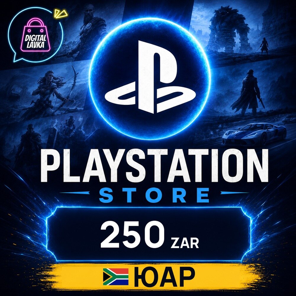 PlayStation Network (PSN) ЮАР · ZAR 250 — карта оплаты, цифровой код пополнения счёта, моментальная доставка