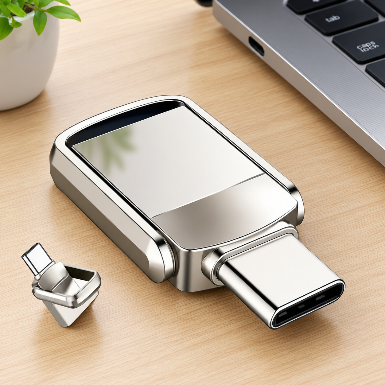 USB-накопитель Type-C 2ТБ, OTG (Цвет товара: серебристый)