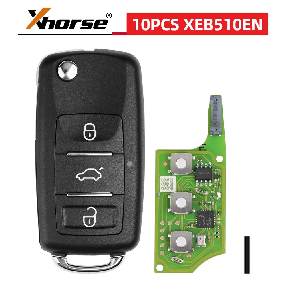 10 шт./лот XHORSE XEB510EN B5 супер дистанционный ключ 3 кнопки с суперчипом XT27B для Volkswagen типа B5 для VVDI2, ключевой инструмент Max Pro