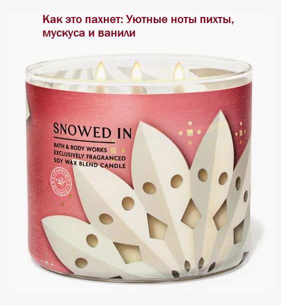 Bath and Body Works свеча ароматическая с 3-мя фитилями Snowed In