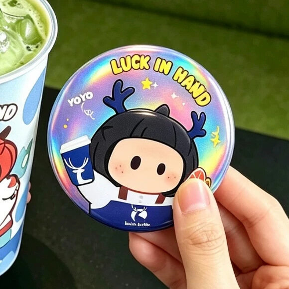 Магнит на холодильник Yoyo (коллаборация), новинка Luckin Coffee, культурно-креативный сувенир, коллекционный памятный маленький подарок для друзей.