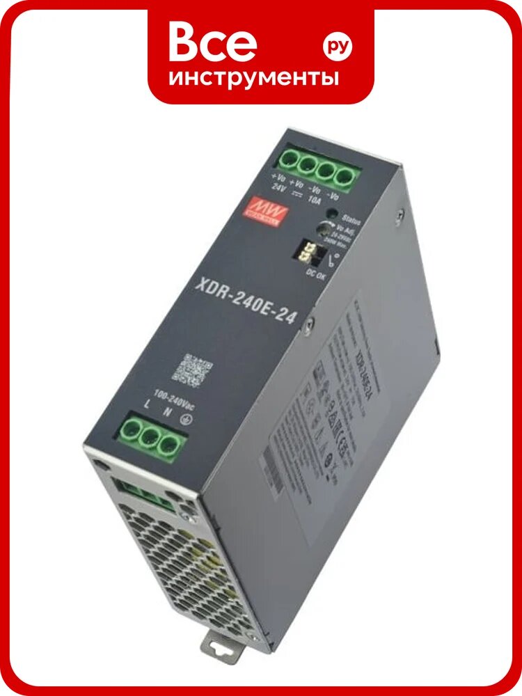 Блок питания на DIN-рейку MEAN WELL XDR-240E-24 240 Вт 24 В для экстремальных условий 7033168