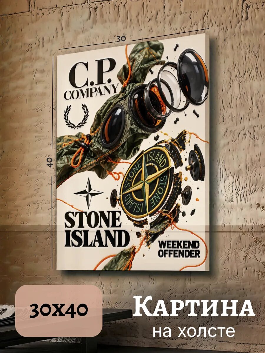 Картина Постер Коллаж 40x30 Stone Island Стон Айленд